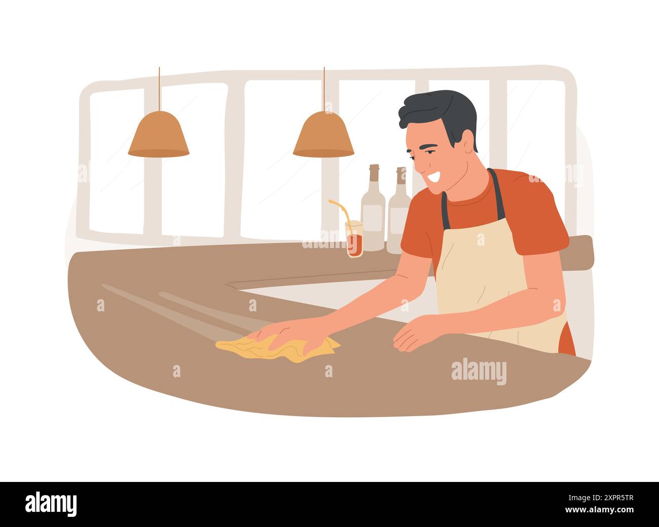 Cleaning bar surfaces isolated cartoon vector illustrations Stock ...
