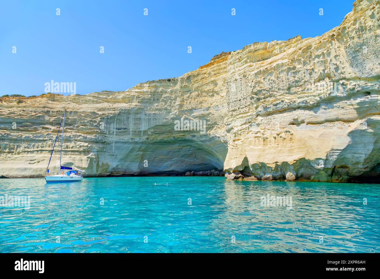 View of Kleftiko bay, Milos Island, Cyclades Islands, Greece Stock ...