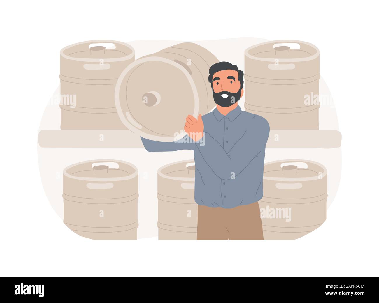 Changing beer keg isolated cartoon vector illustrations Stock Vector ...