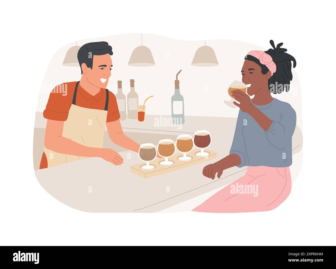Beer tasting isolated cartoon vector illustrations Stock Vector Image ...