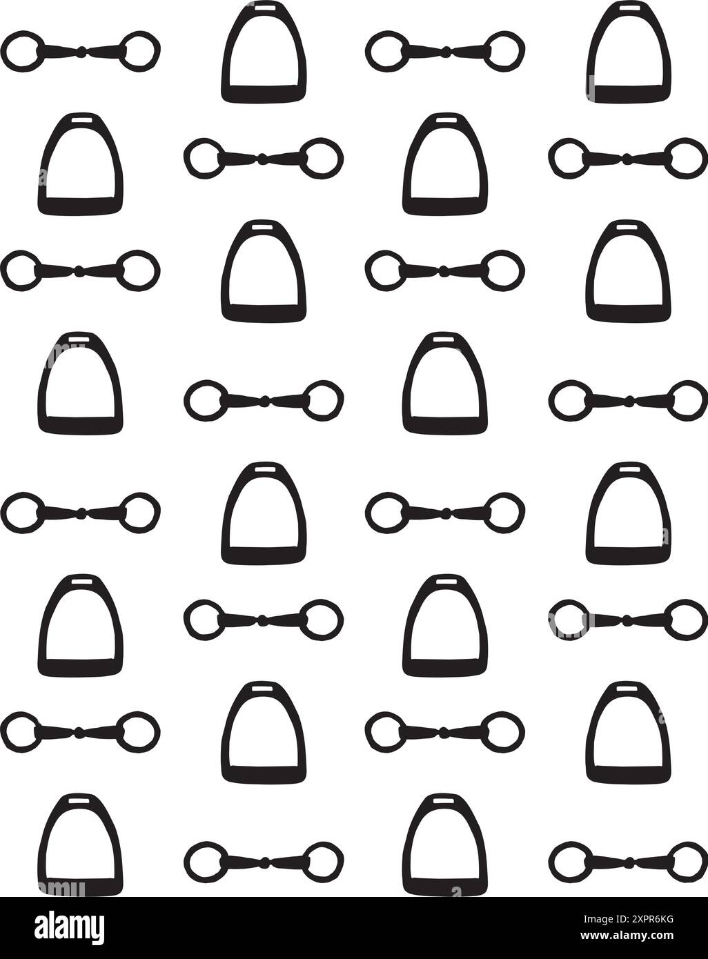Vector seamless pattern of horse bit and stirrup Stock Vector Image ...