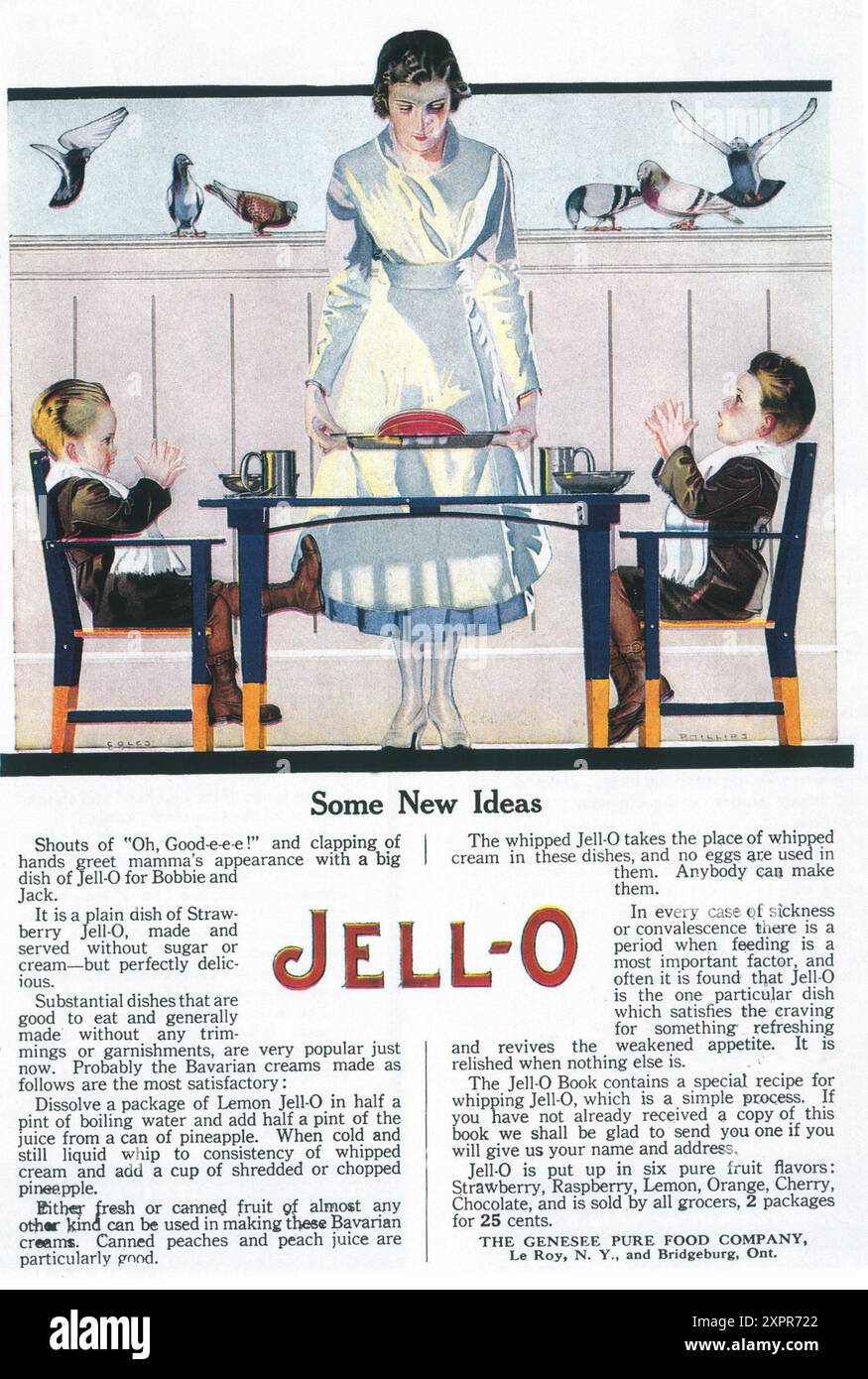 1919 Jell-O Dessert Ad.- Genesee Pure Food Company - Coles Phillips art ...
