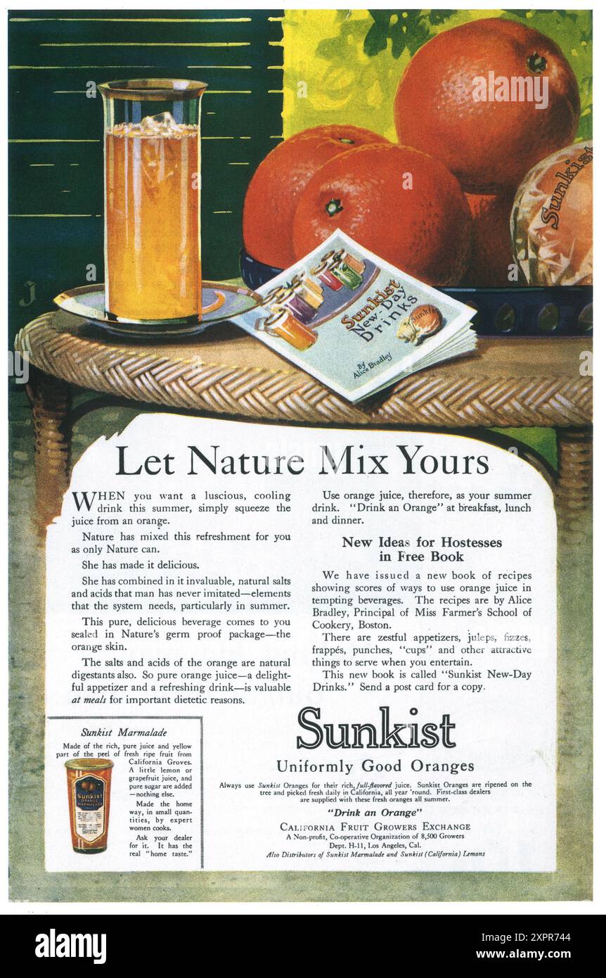 1919 Sunkist oranges ad - Sunkist marmalade - California Fruit Growers ...