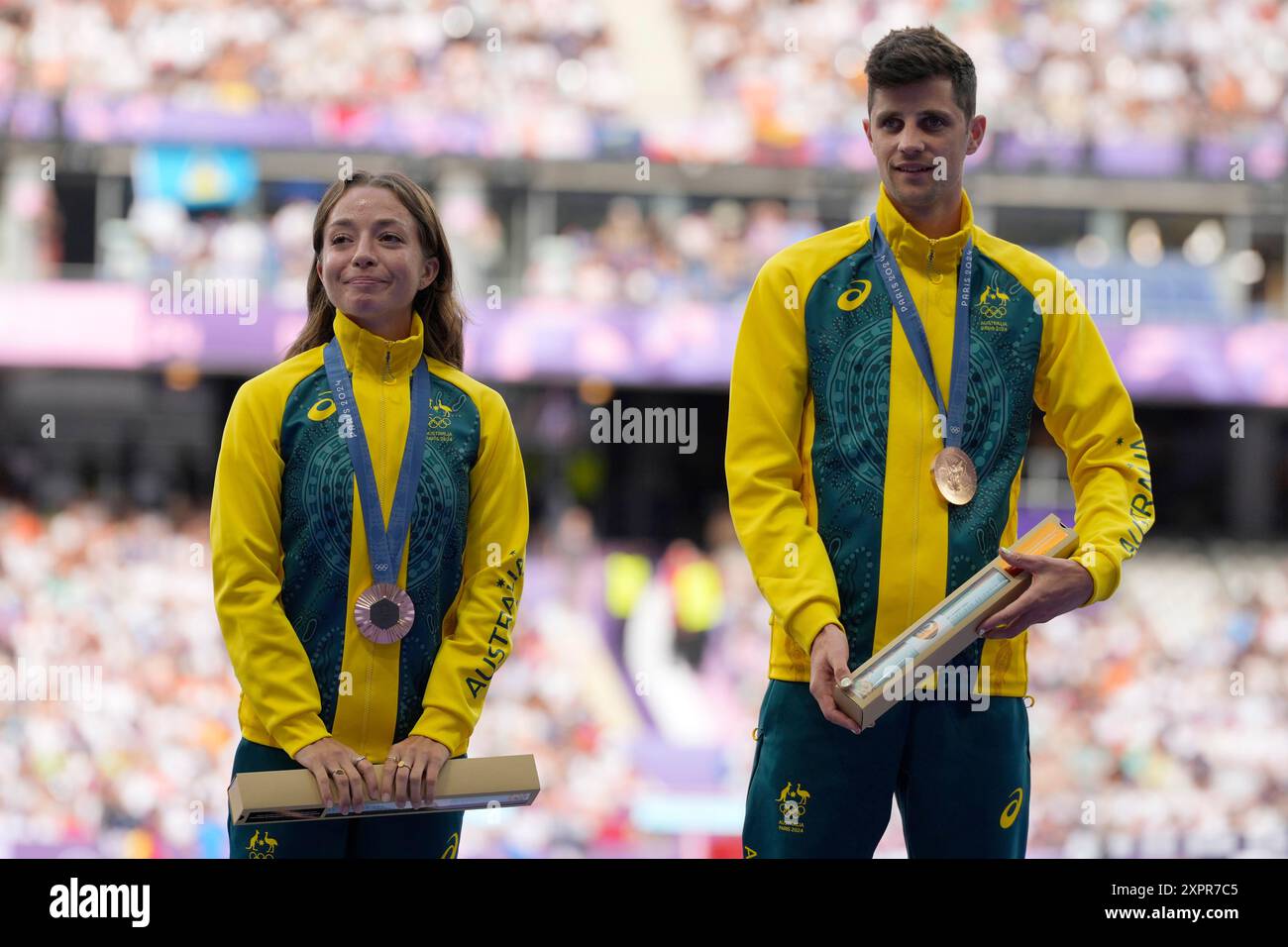 Marathon race walk relay mixed bronze medalists Australia's Rhydian ...