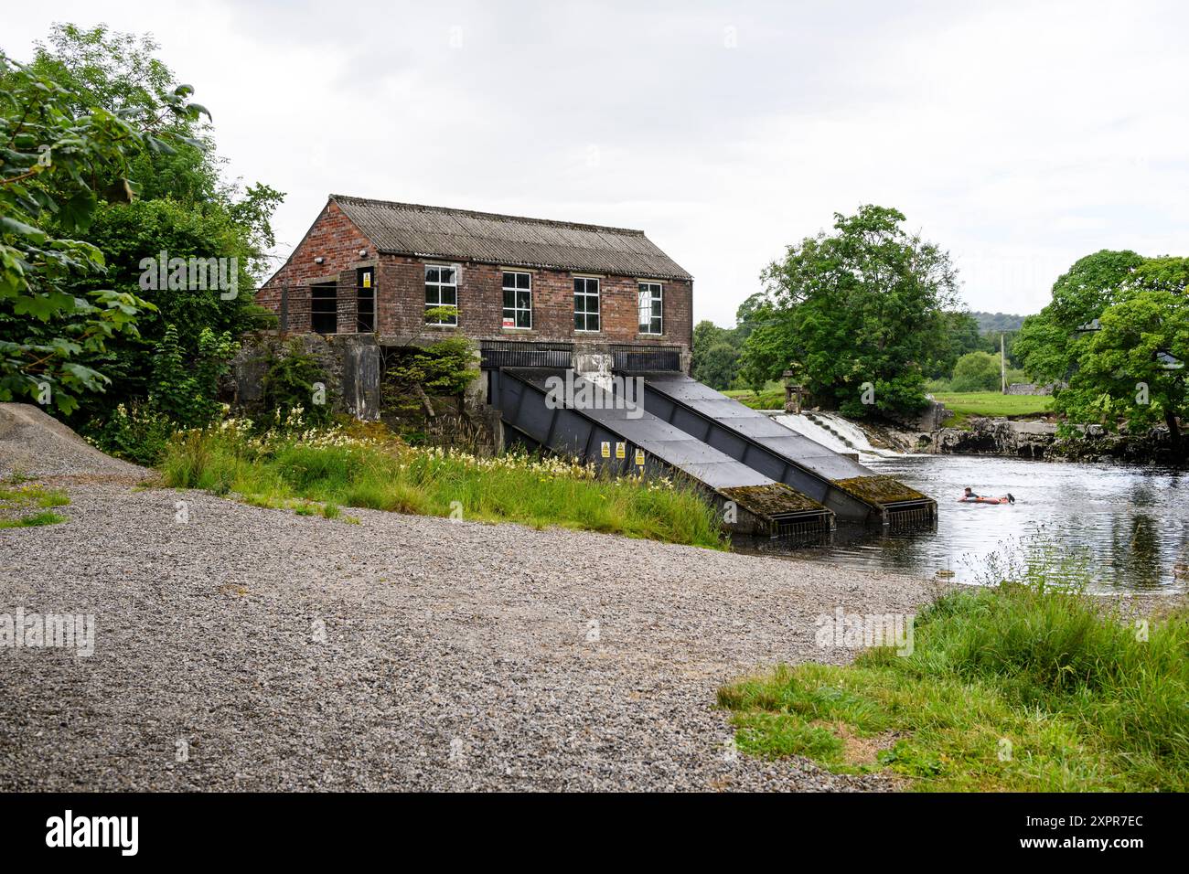 Grassington Yorkshire UK-27 July 2024. Historic brick mill building ...