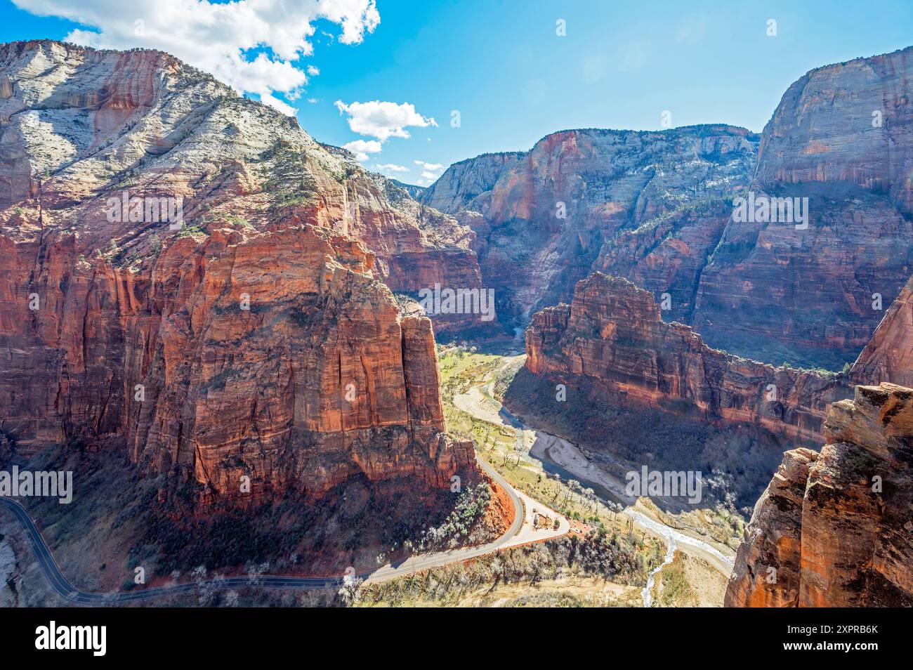 View from Scout Lookout on Angels Landing Trail, Zion National Park ...