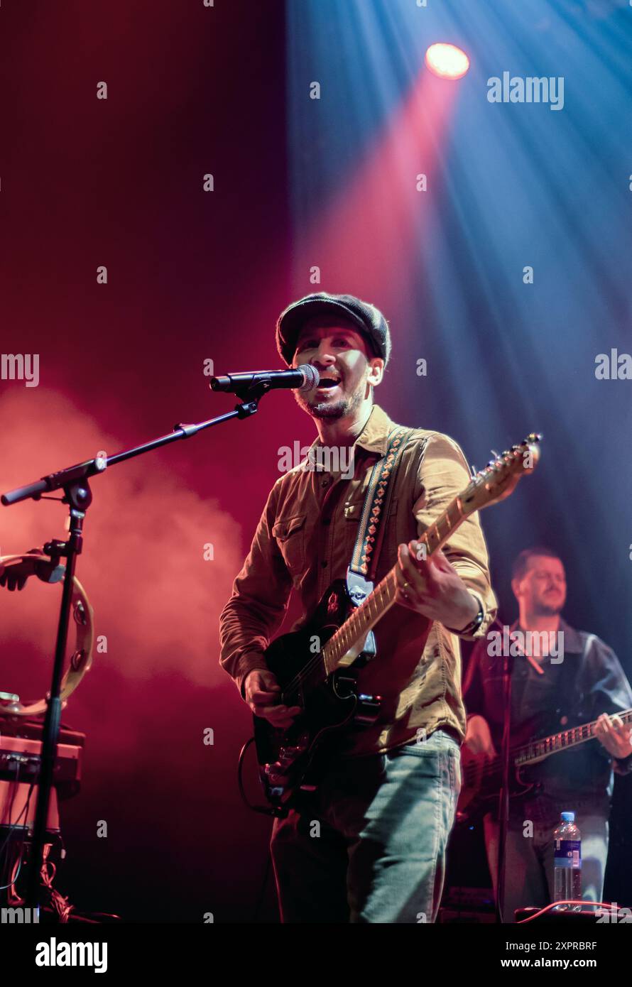 Andy Platts, vocalist and guitarist with the band Mamas Gun, performing ...