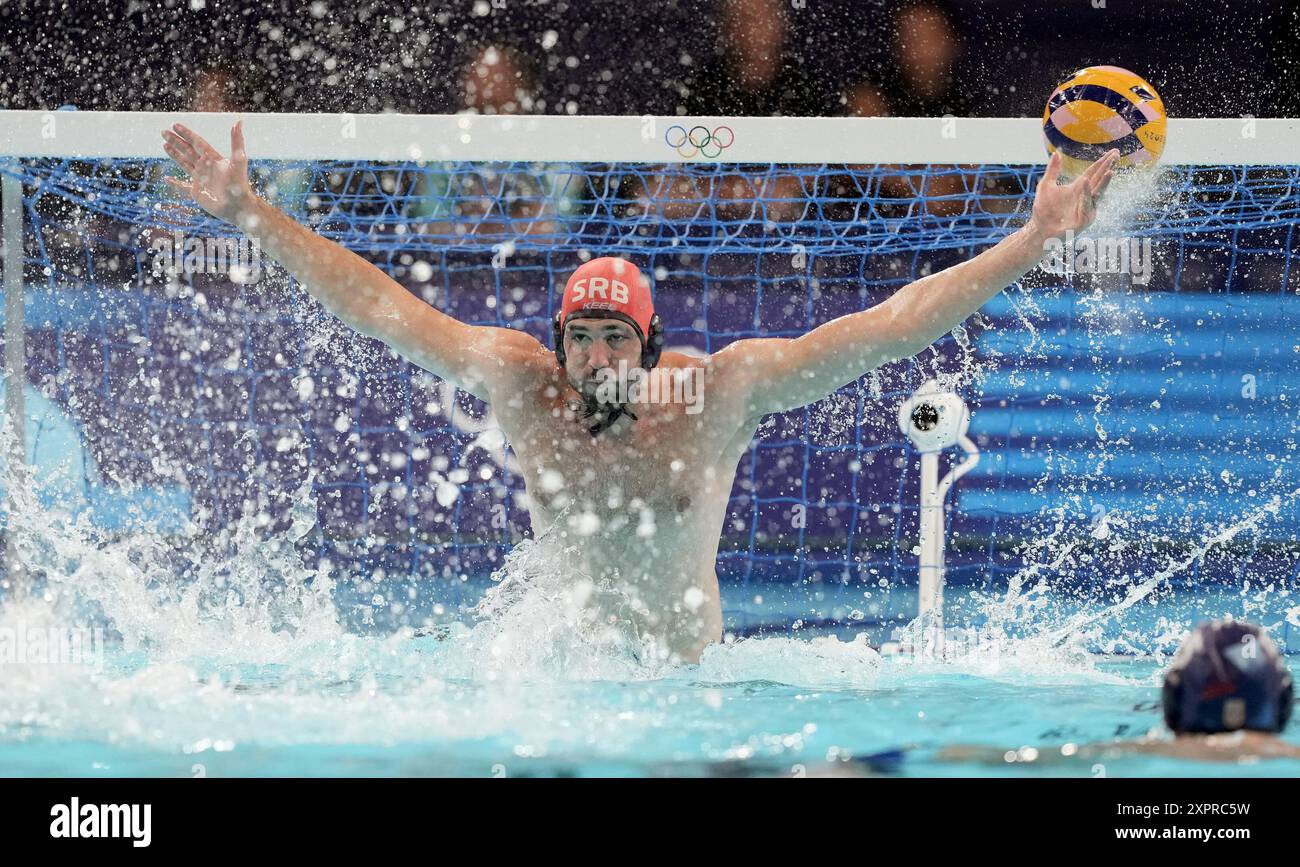 Paris, France. 7th Aug, 2024. Radoslav Filipovic, goalkeeper of Serbia ...