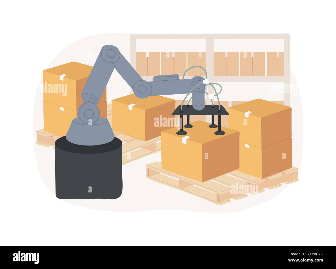 Automated sortation system isolated cartoon vector illustrations Stock ...