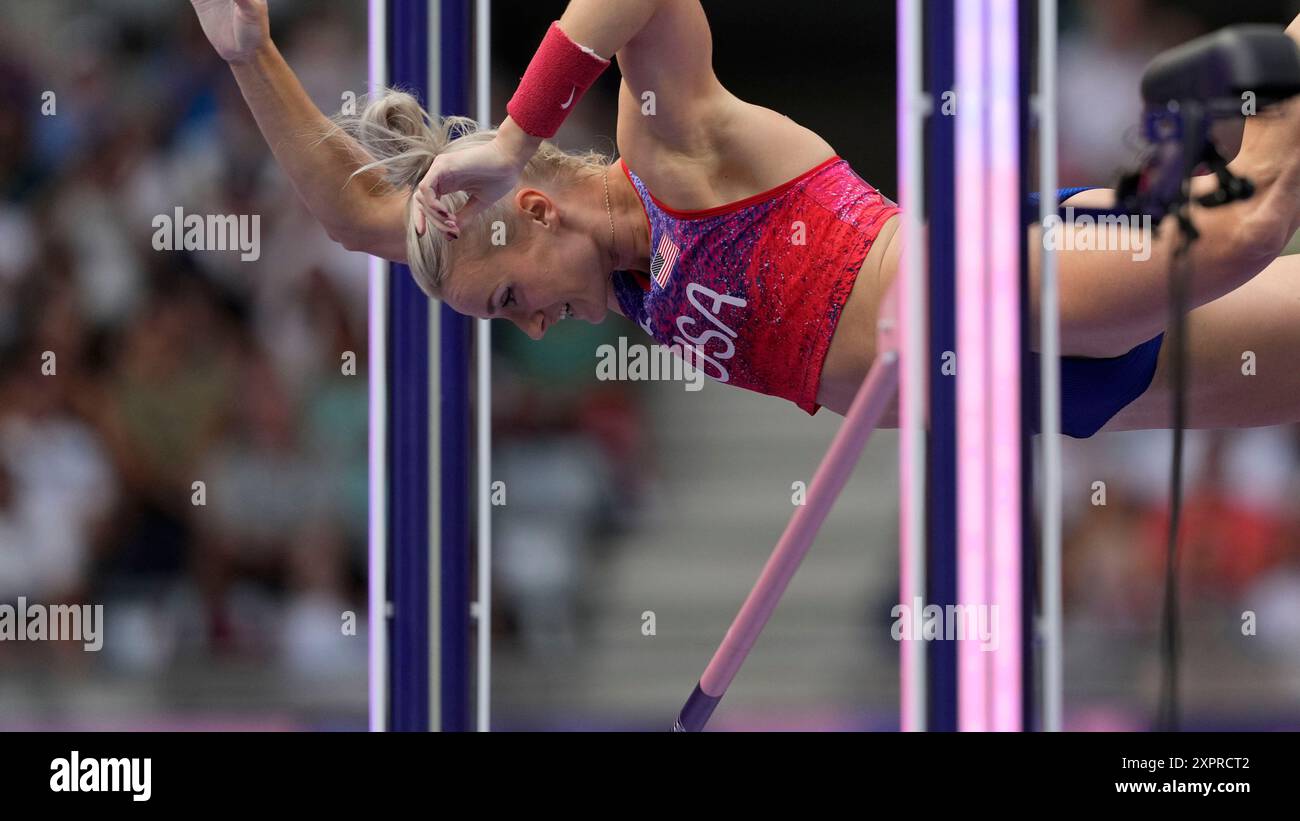 Katie Moon of the United Sates, competes during the women's pole vault ...