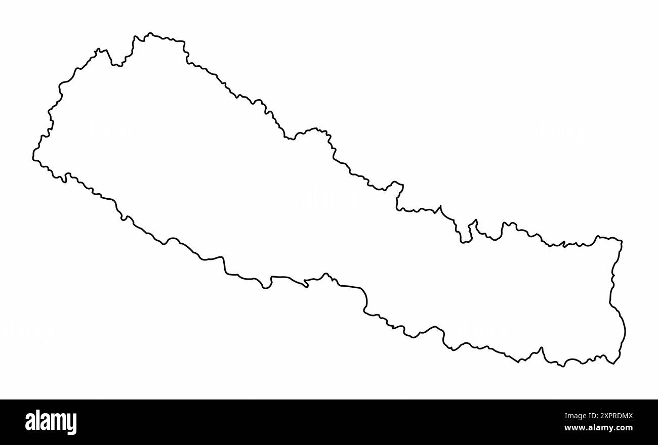 Nepal outline map isolated on white background Stock Vector Image & Art ...