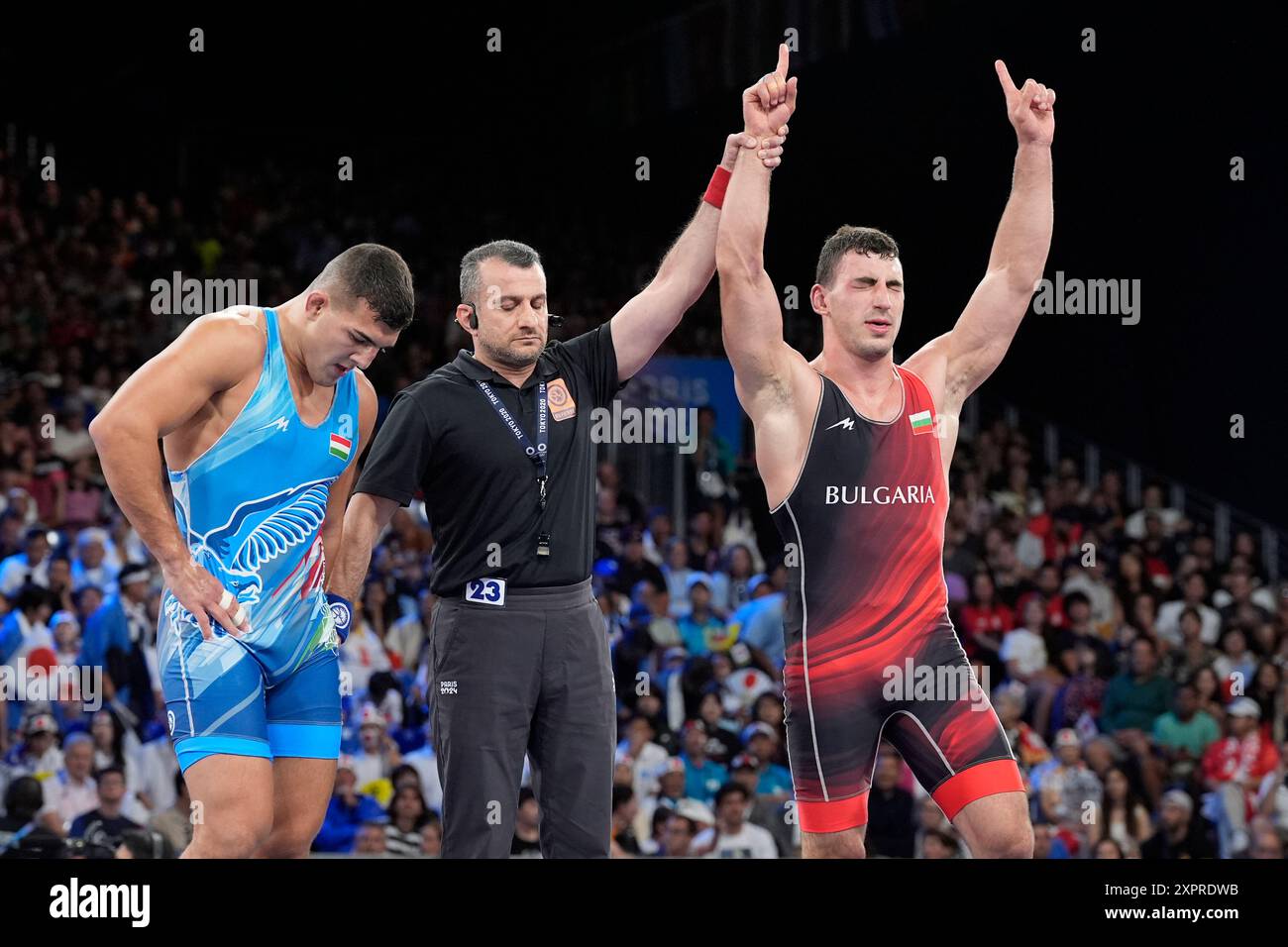 Bulgaria's Semyon Sergeevich Novikov celebrates after defeating Hungary ...