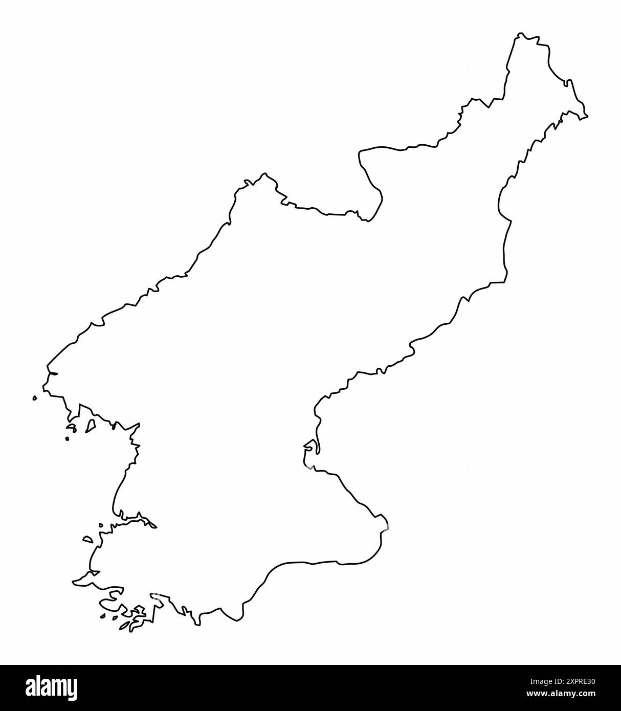 North korea outline map hi-res stock photography and images - Alamy