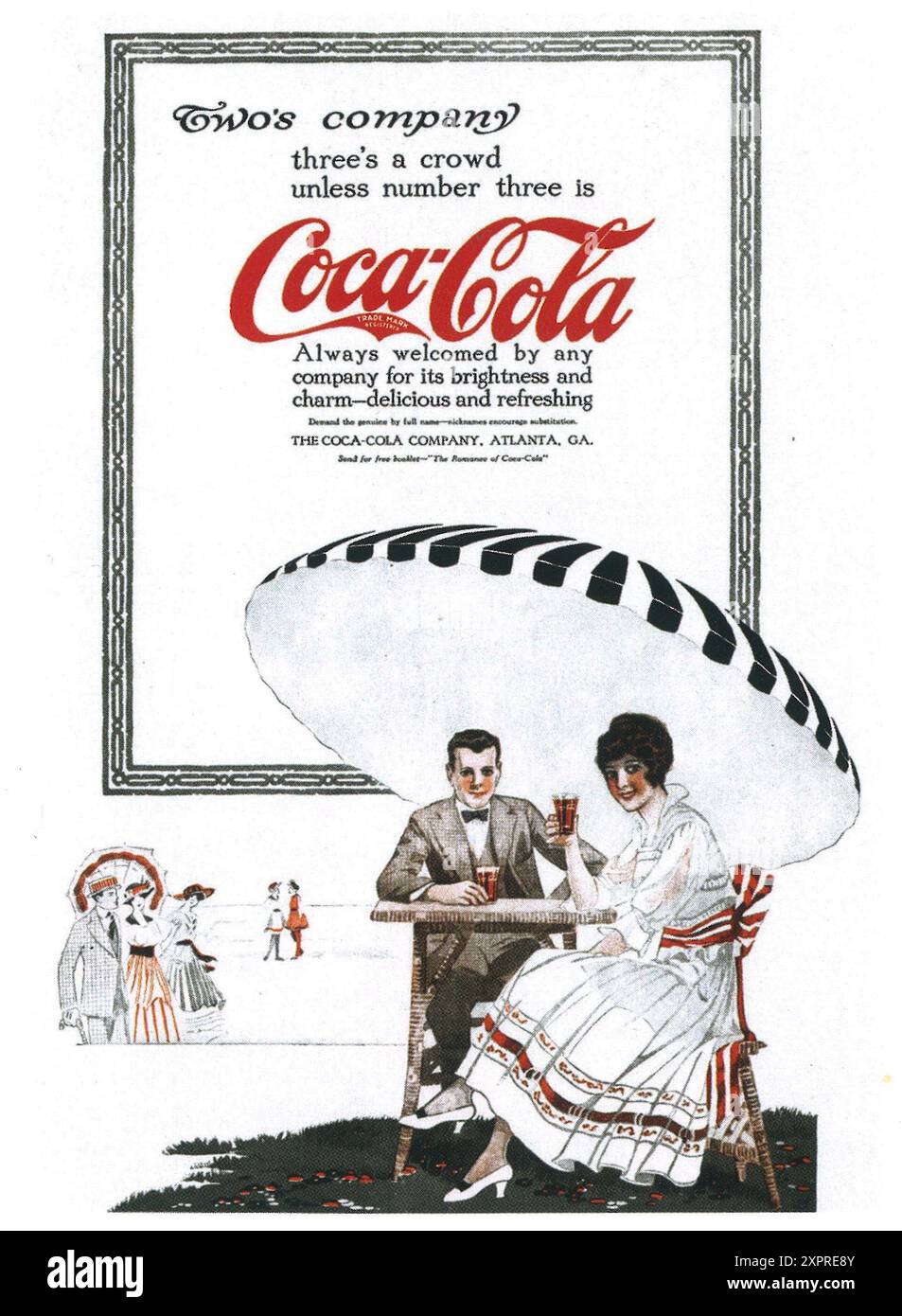 1916 Coca Cola ad - "Two's a company Stock Photo - Alamy