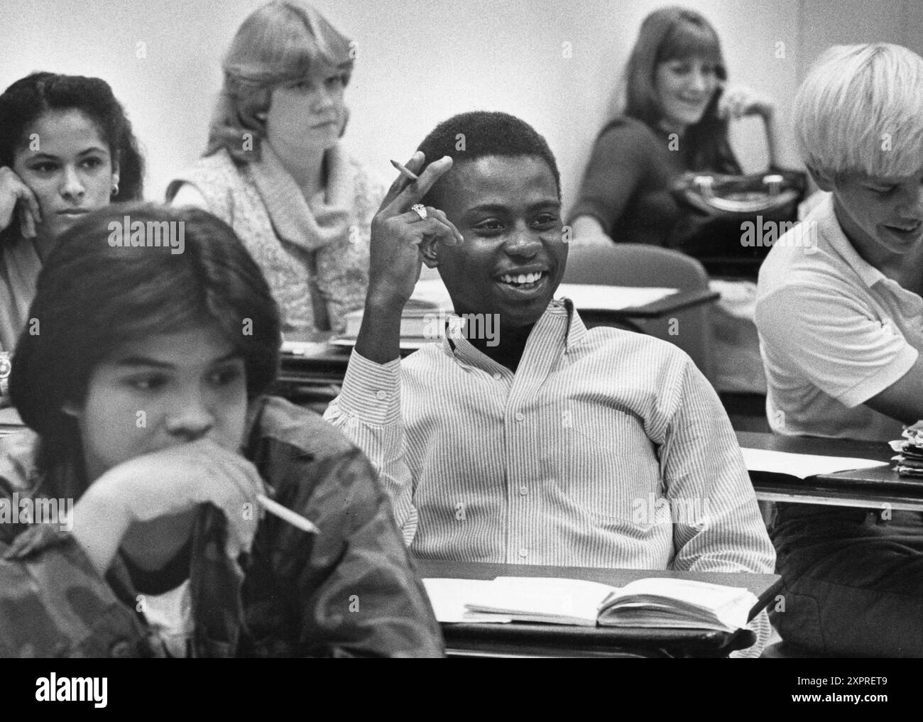 Austin Texas USA, 1986: Ethnically diverse group of teens in health ...