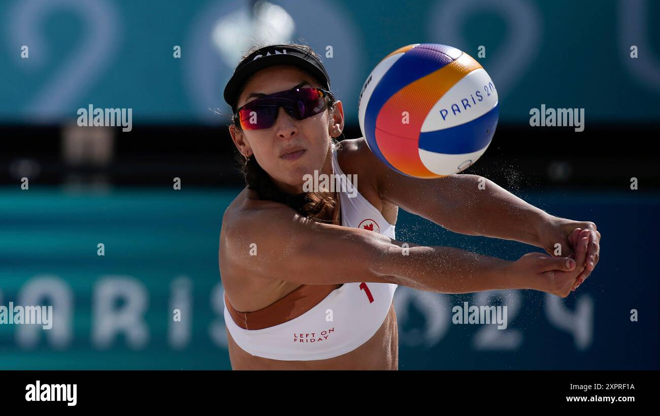 Canada's Melissa Humana-Paredes hits the ball during the women's ...