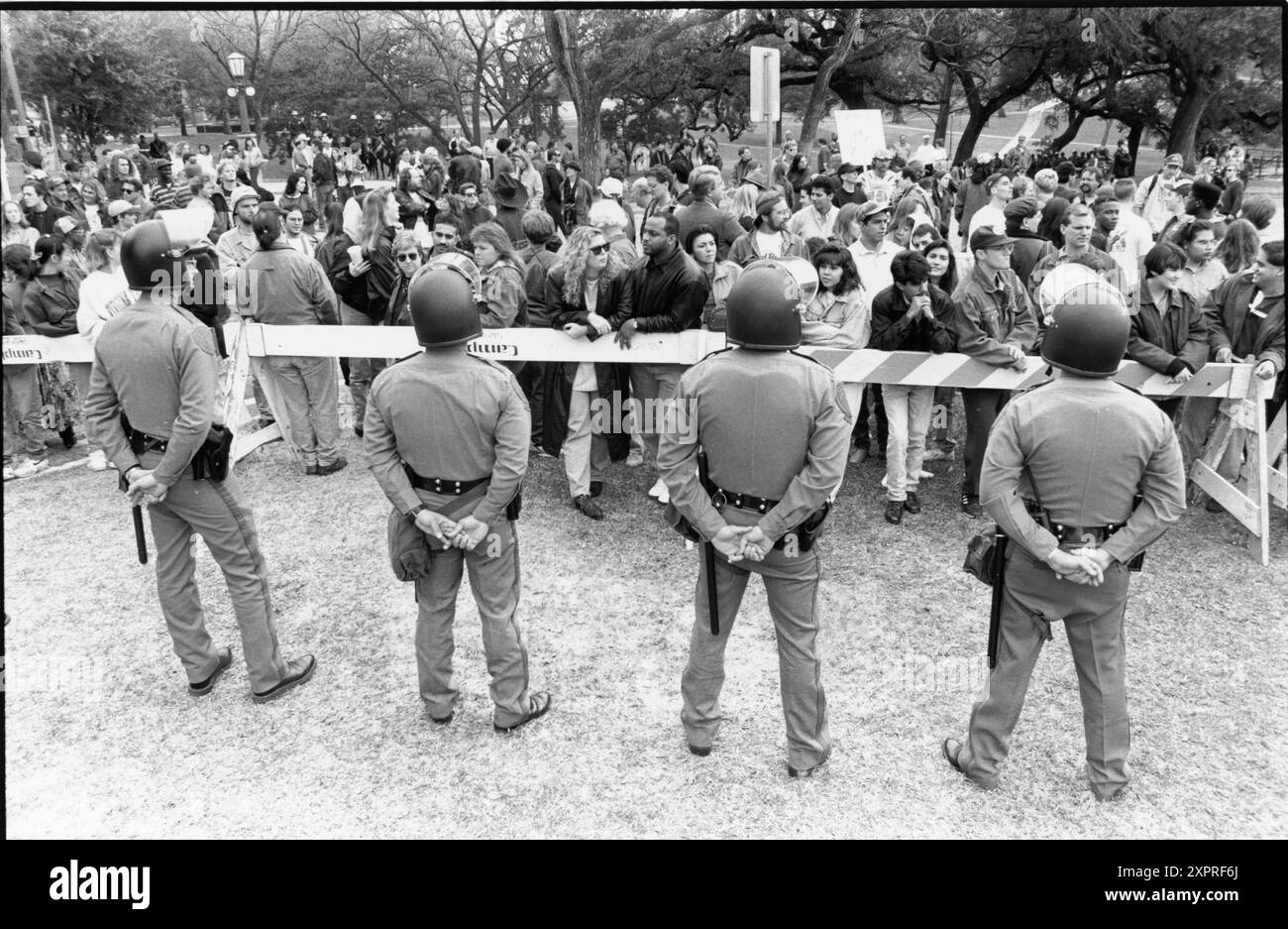 Austin Texas USA, 1983: During a Ku Klux Klan march in downtown Austin ...