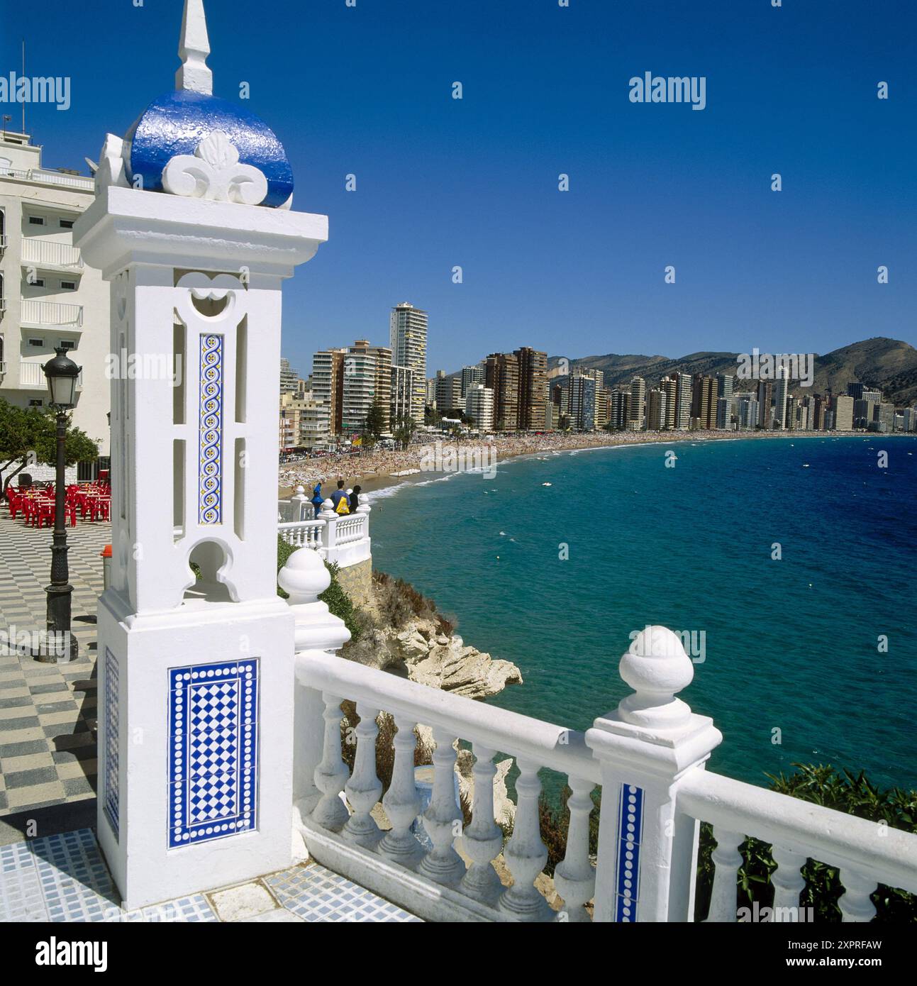 Playa de Levante seen from Plaza del Castillo, Benidorm, Alicante ...