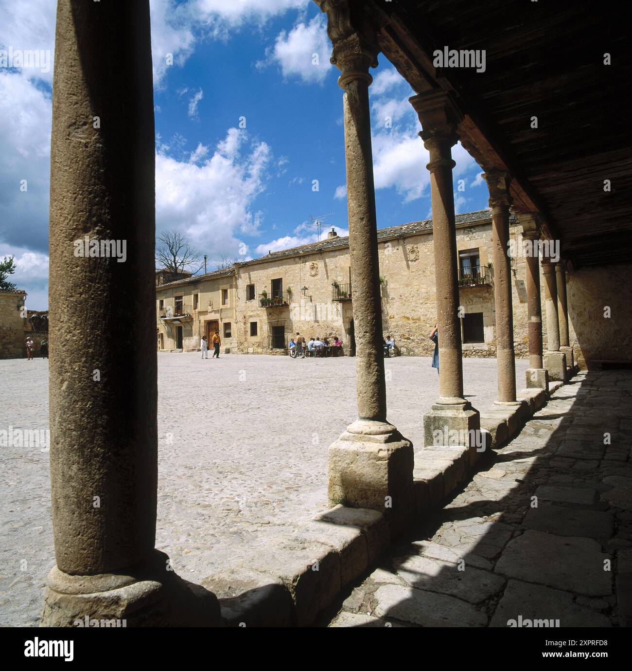 Main Square, Pedraza de la Sierra, Segovia province, Spain Stock Photo ...