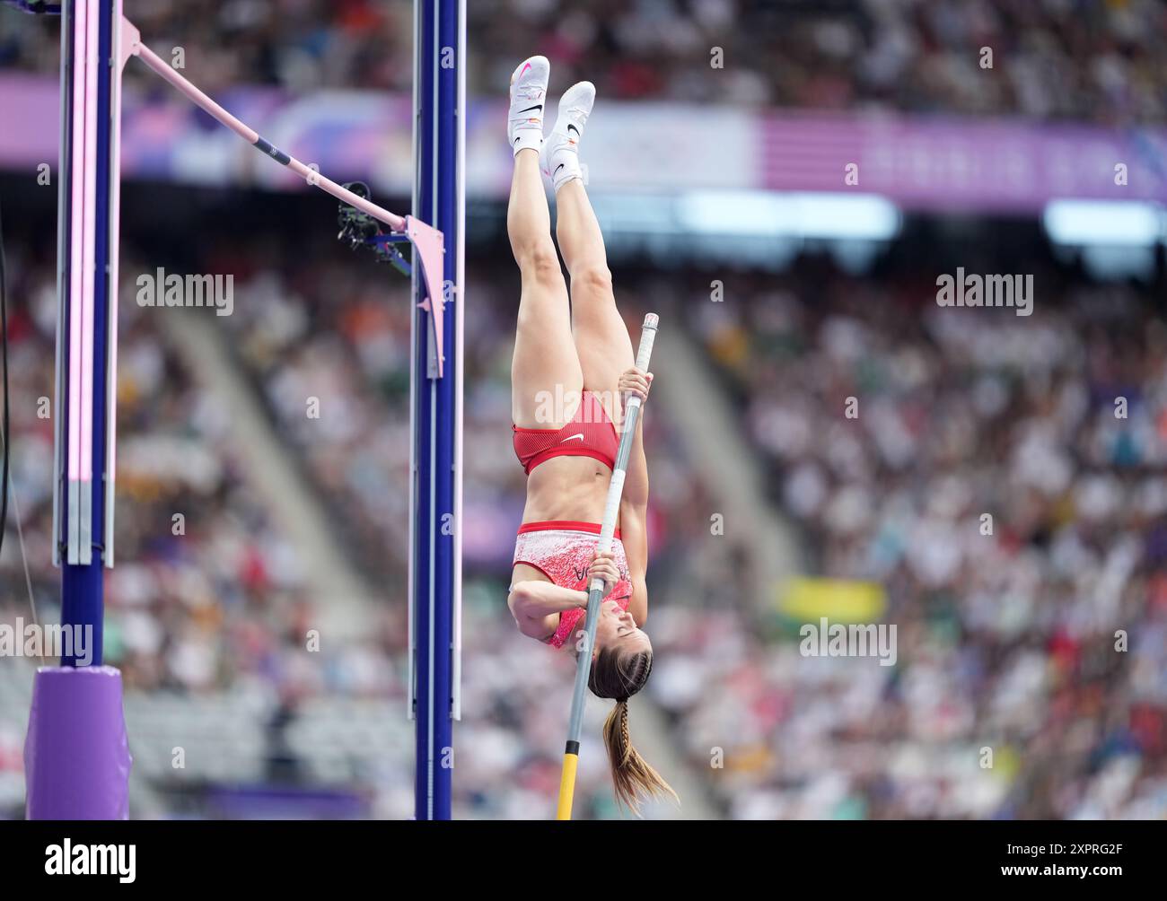 Saint Denis, France. 07th Aug, 2024. Alysha Newman, of Canada, competes ...