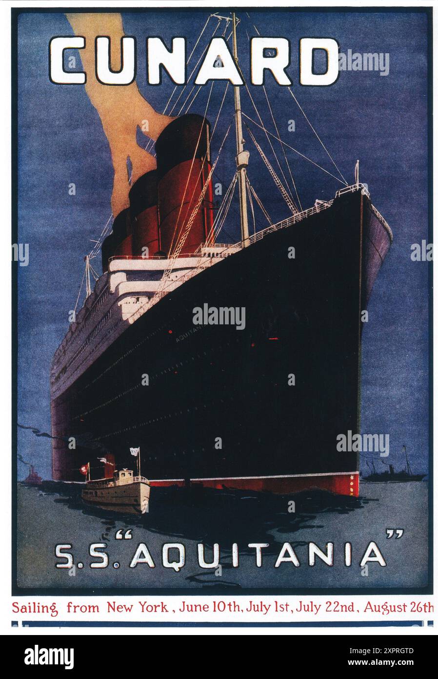 Vintage cruise ship cunard line poster hi-res stock photography and ...