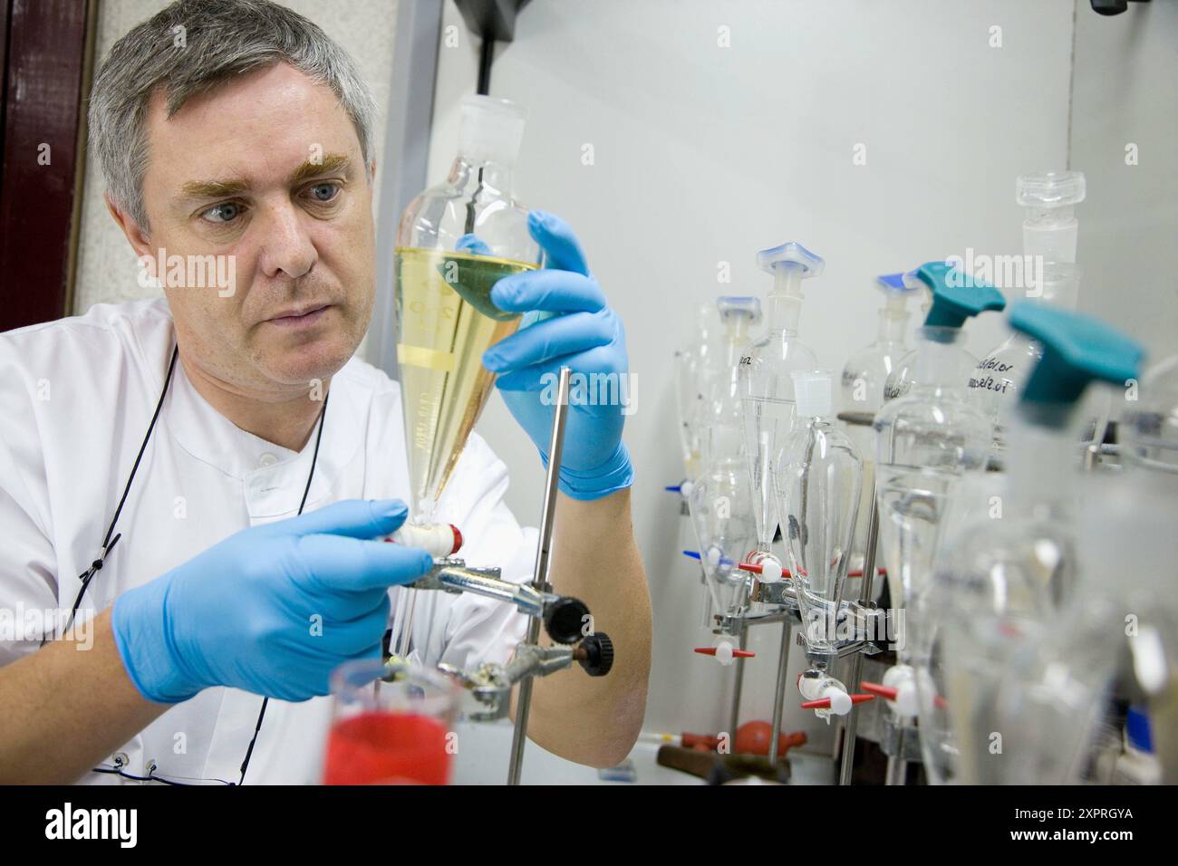 Physics and chemistry laboratory. Tests for polluting agents in wine ...