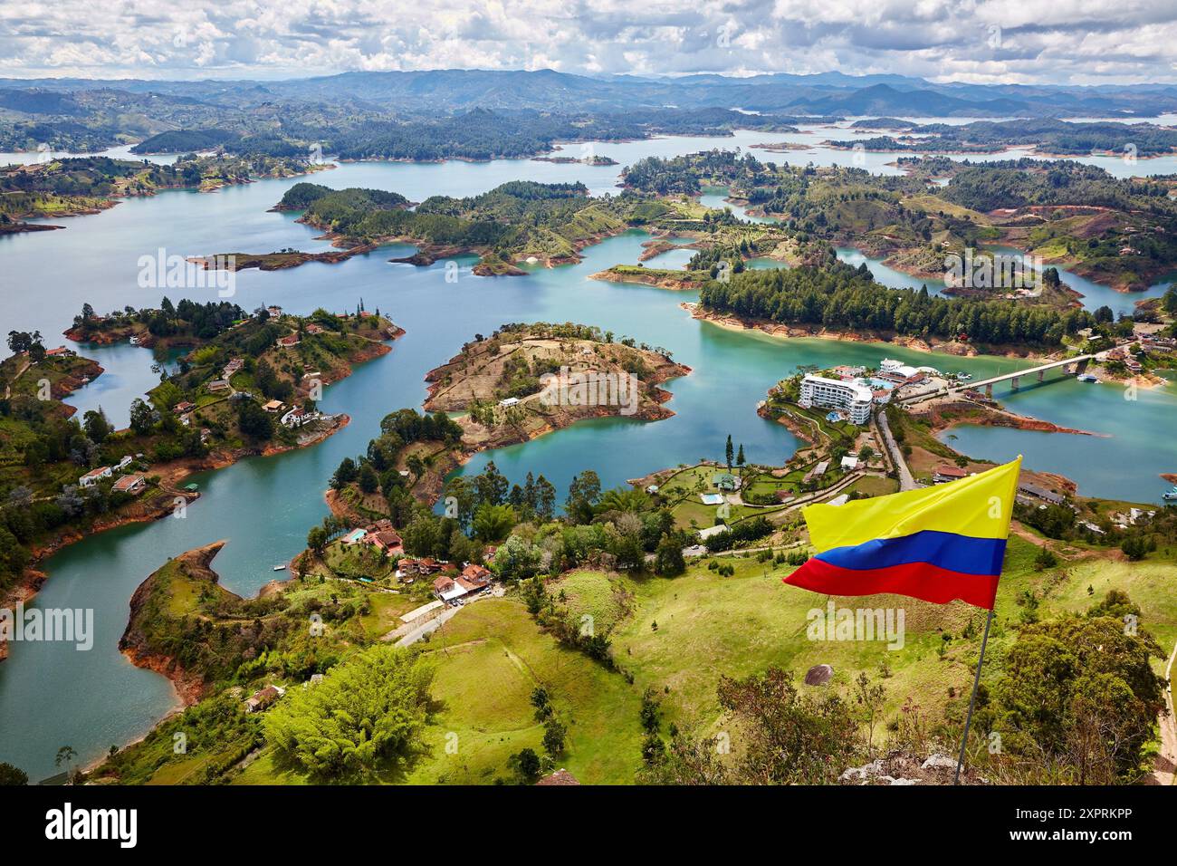 Guatape Reservoir, Peñol stone, El Peñol, Antioquia, Colombia Stock ...