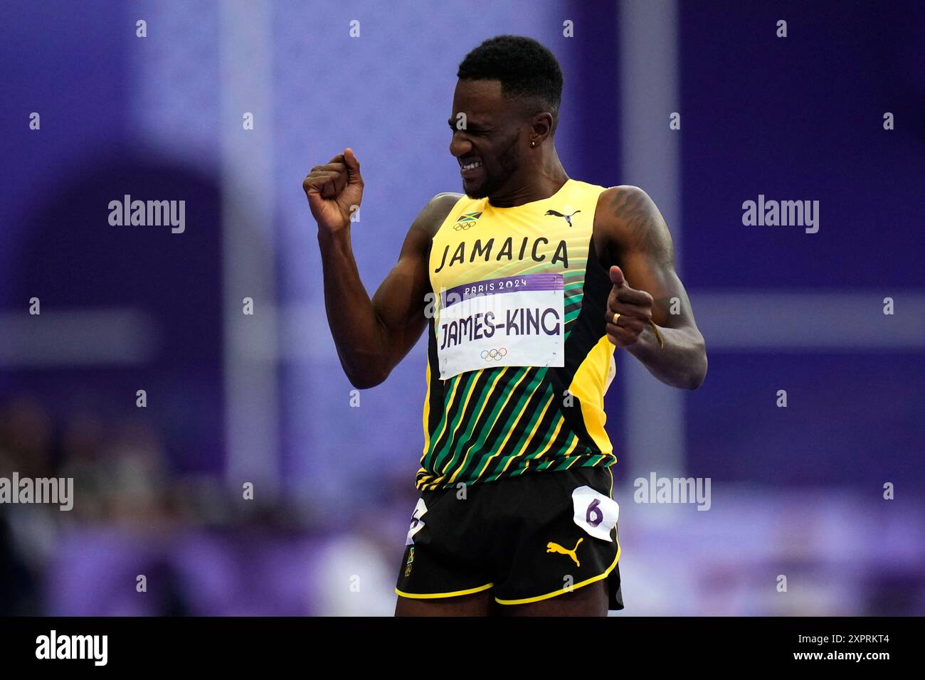 Malik James-King, of Jamaica, reacts following his men's 400-meter ...