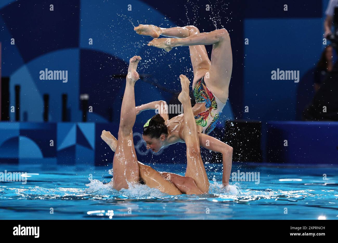 Team Italy swimmers perform during the Artistic Swimming team acrobatic ...