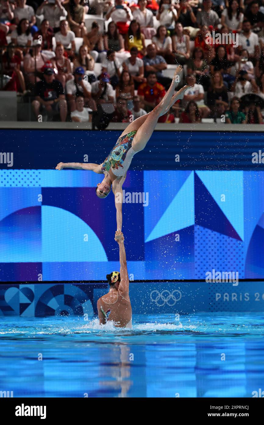 Team Italy swimmers perform during the Artistic Swimming team acrobatic ...