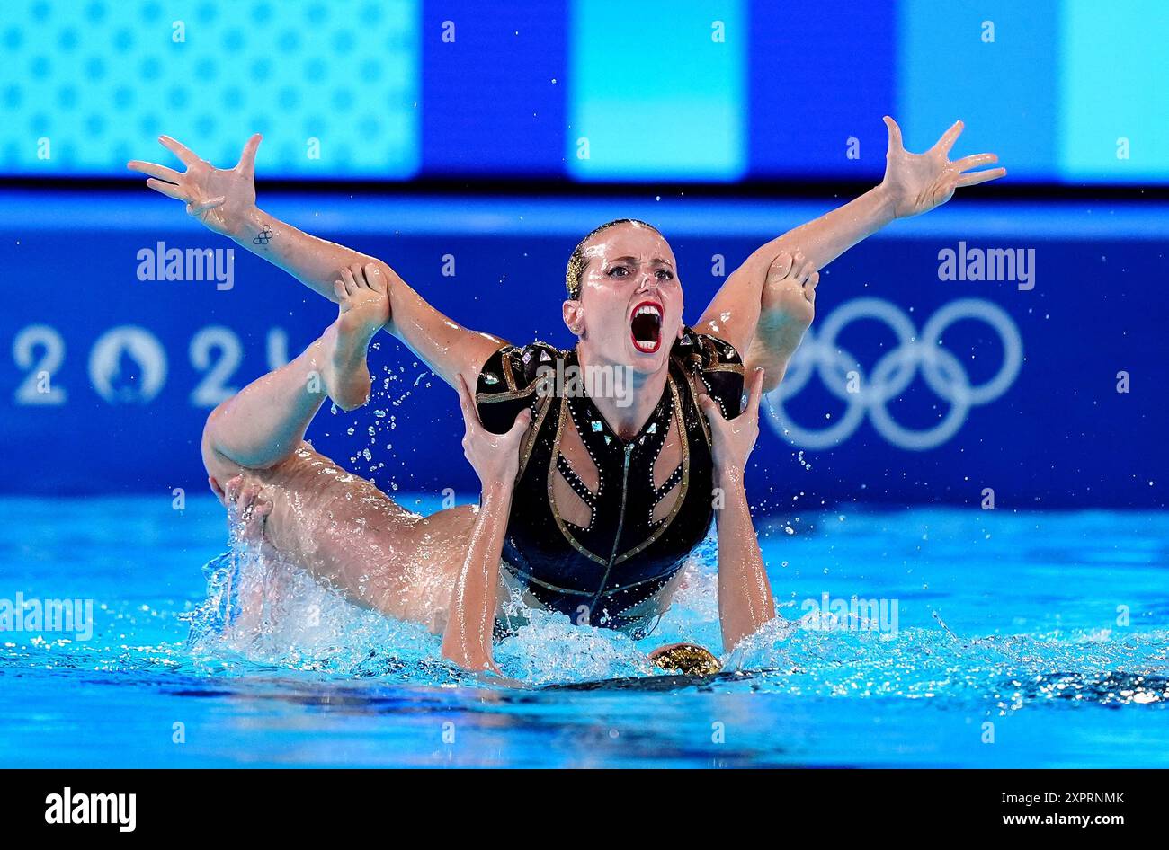 Spain's Artistic Swimming team during the Team Acrobatic Routine at the ...