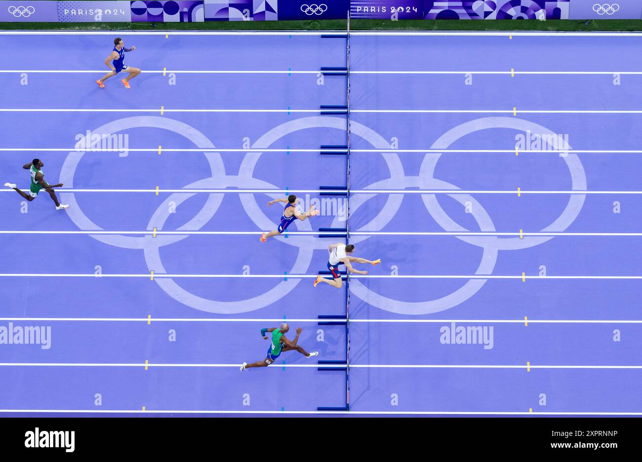 Karsten Warholm of, Norway. , . Clement Ducos of France, Alison dos ...