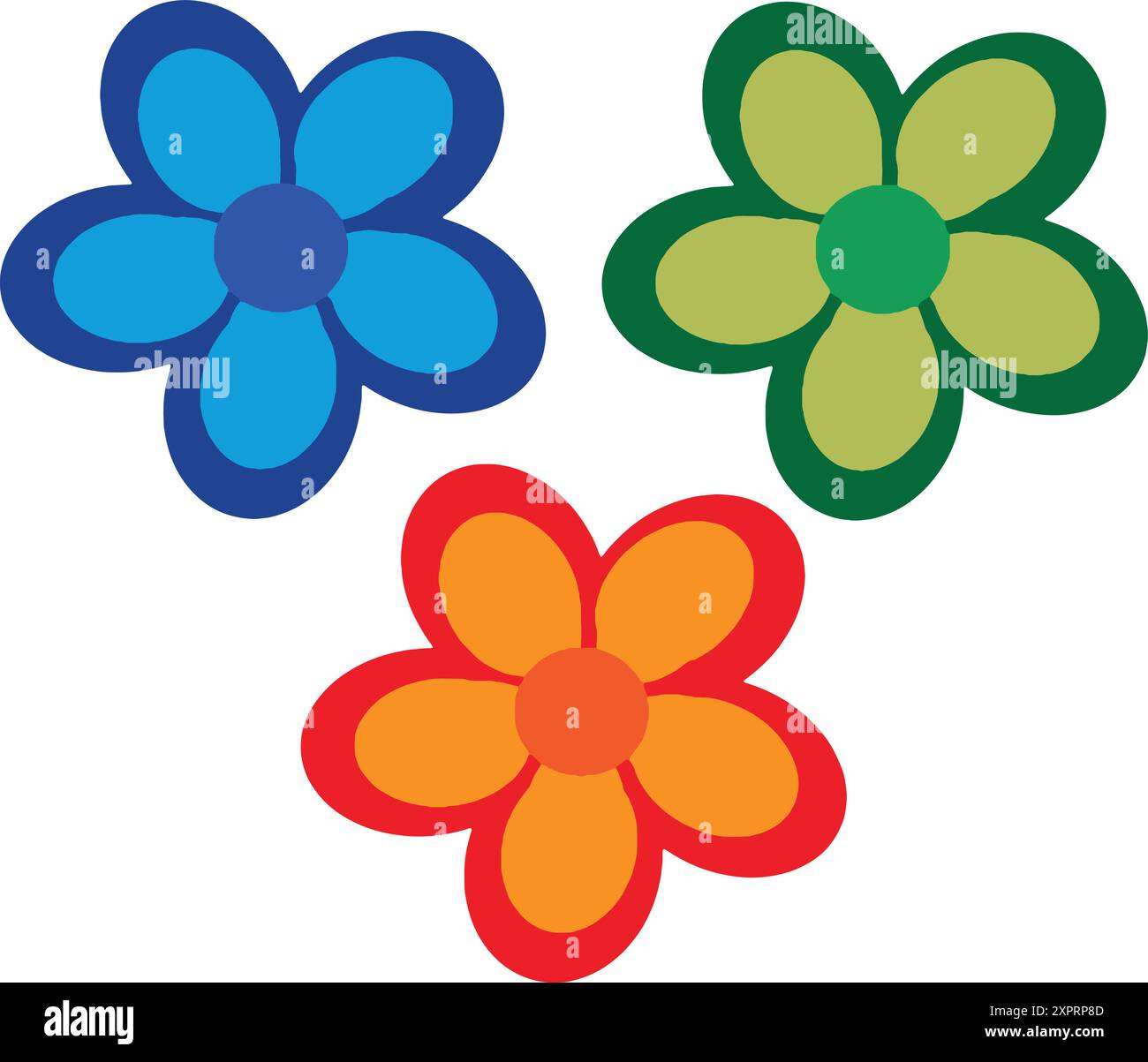 Colorful Flower Design Vector Illustrations Art Stock Vector Image ...
