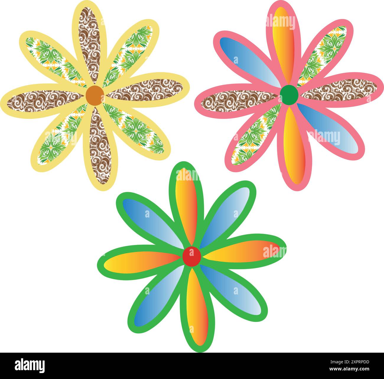 Flower Petal Icon Set Vector Art Illustration Stock Vector Image & Art ...