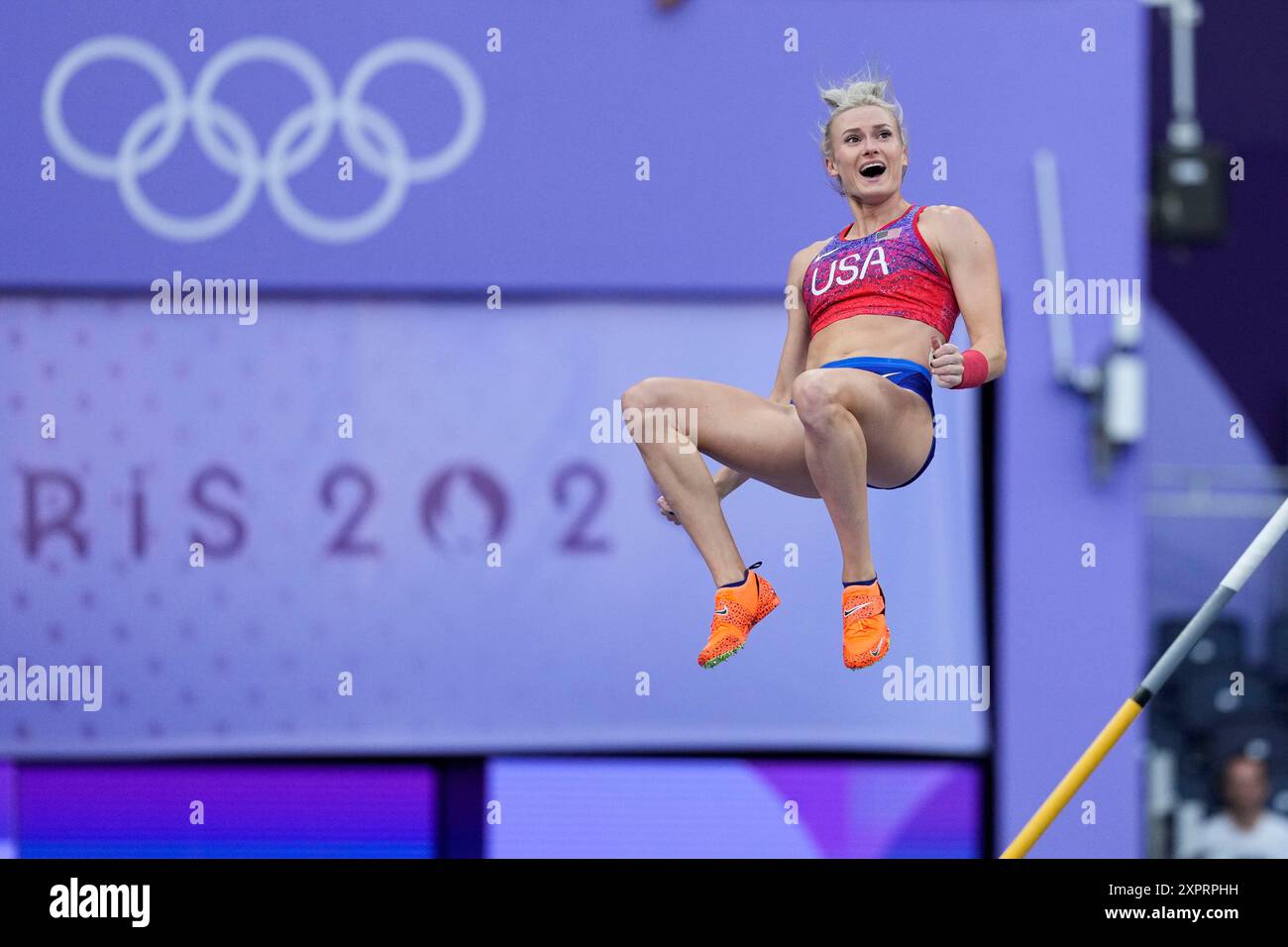 Katie Moon of the United Sates, competes during the women's pole vault ...