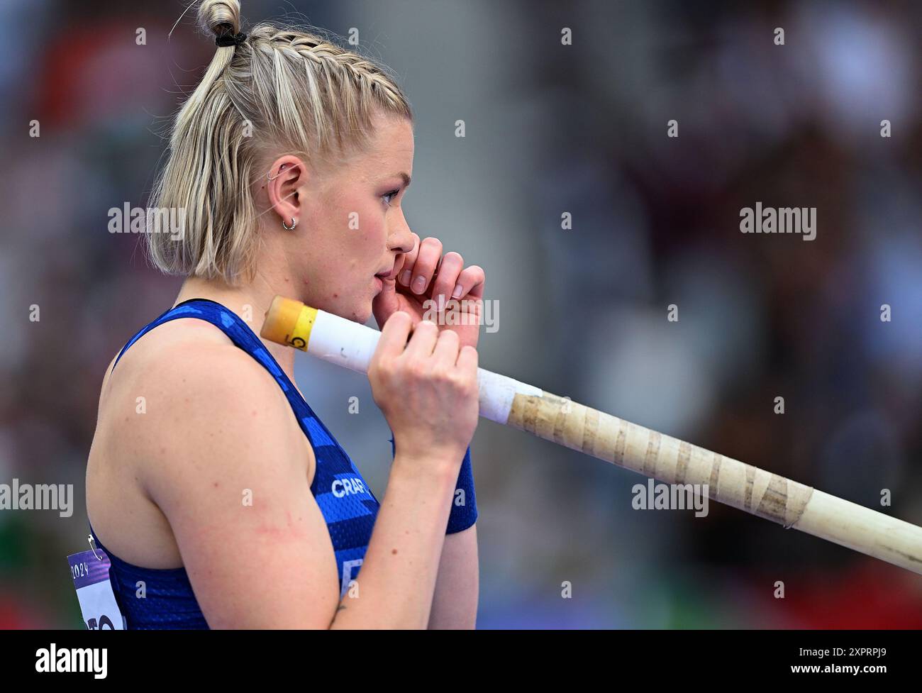 Paris, France. 7th Aug, 2024. Wilma Murto of Finland reacts during the ...