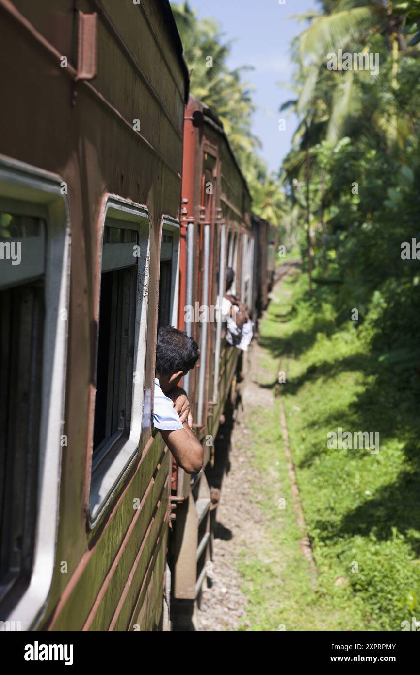 Train from Galle to Colombo, Sri Lanka Stock Photo - Alamy