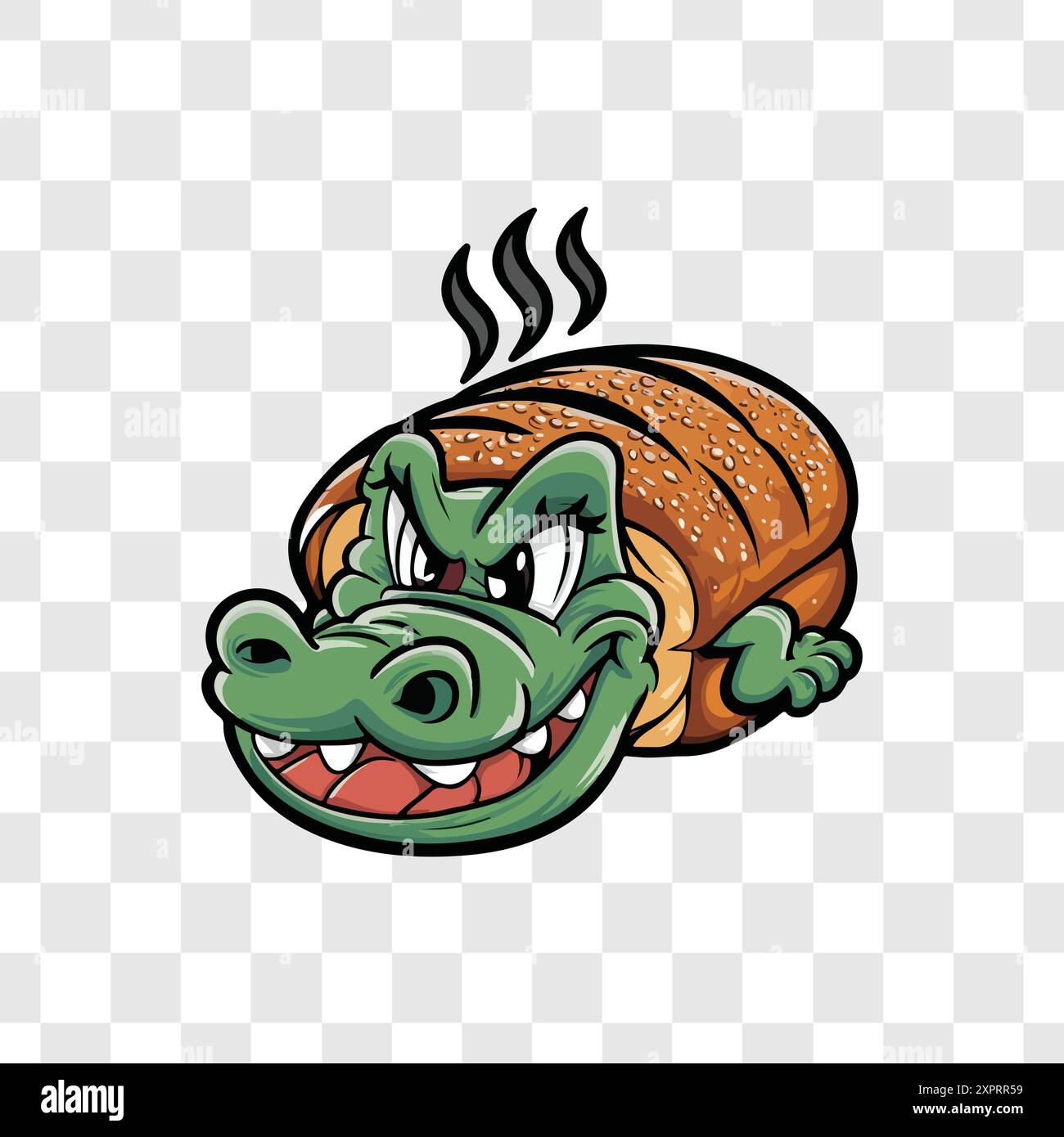 A crocodile or alligator cartoon lizard dino dinosaur angry monster ...