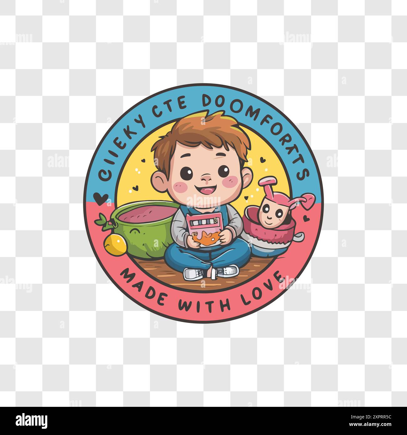 drawn Illustration of lady mini hart on white background Stock Vector ...