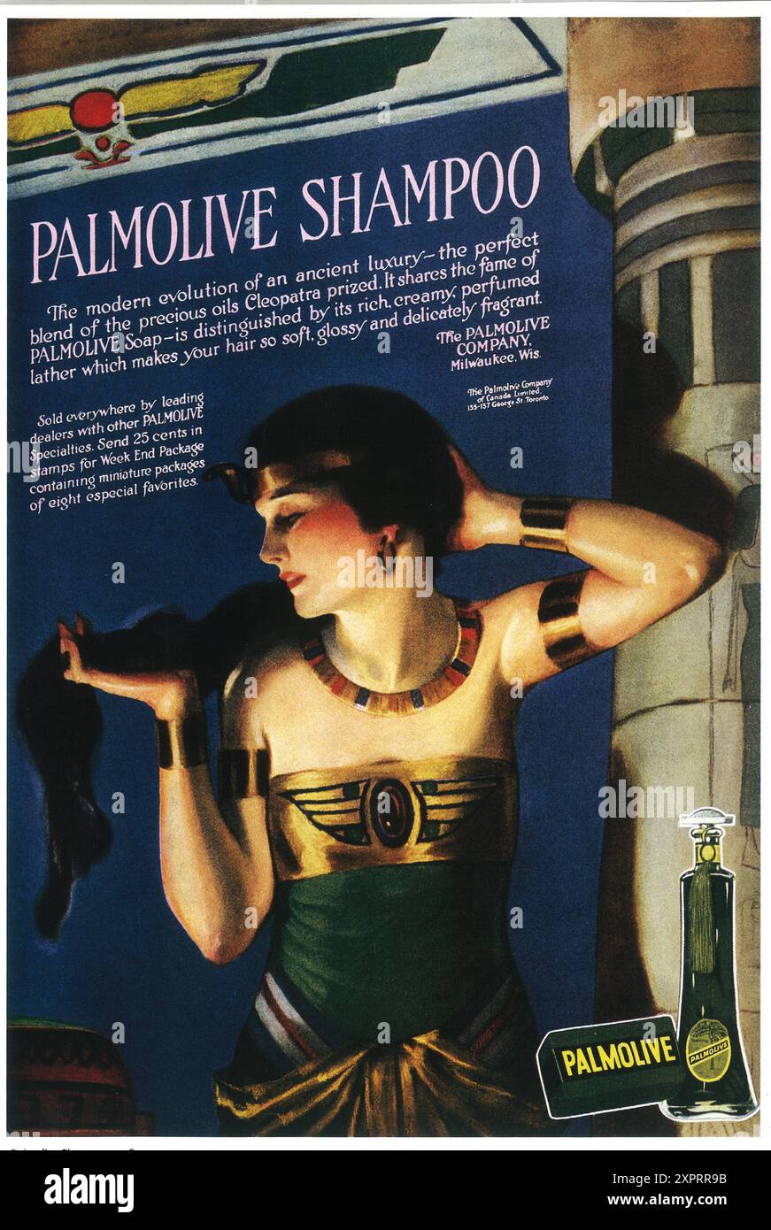 1918 Palmolive Shampoo ad - "The modern evolution of ancient luxury ...