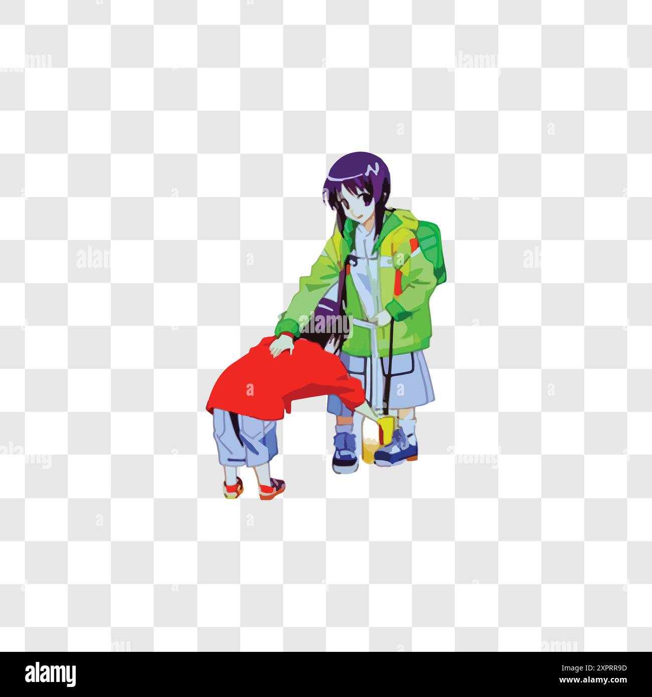 drawn Illustration of lady mini hart on white background Stock Vector ...