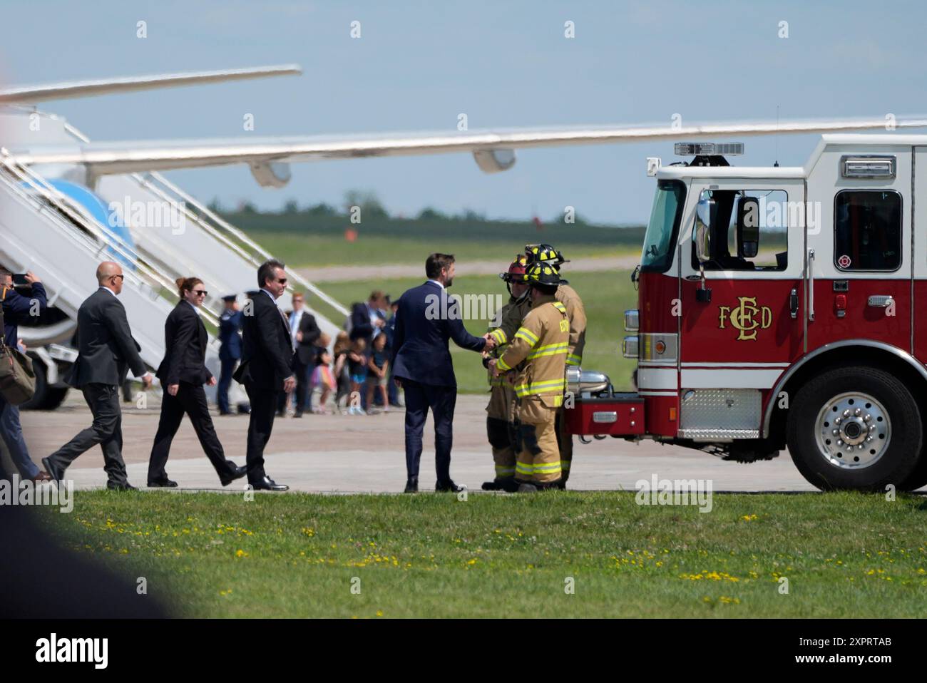 Republican vice presidential nominee Sen. JD Vance, R-Ohio, greets ...