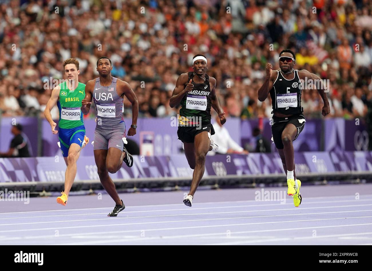 USA's Erriyon Knighton wins his Men's 200m Semi Final at the Stade de ...