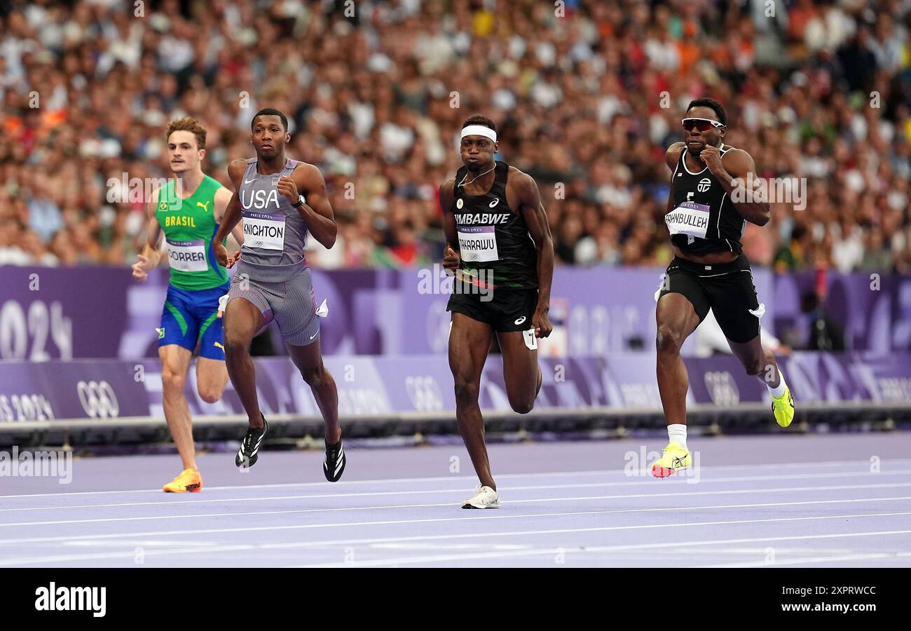 USA's Erriyon Knighton wins his Men's 200m Semi Final at the Stade de ...