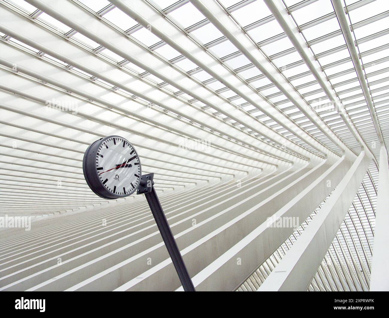 Trainstation clock at Liege Station, Station Liege-Guillemins, Liege ...