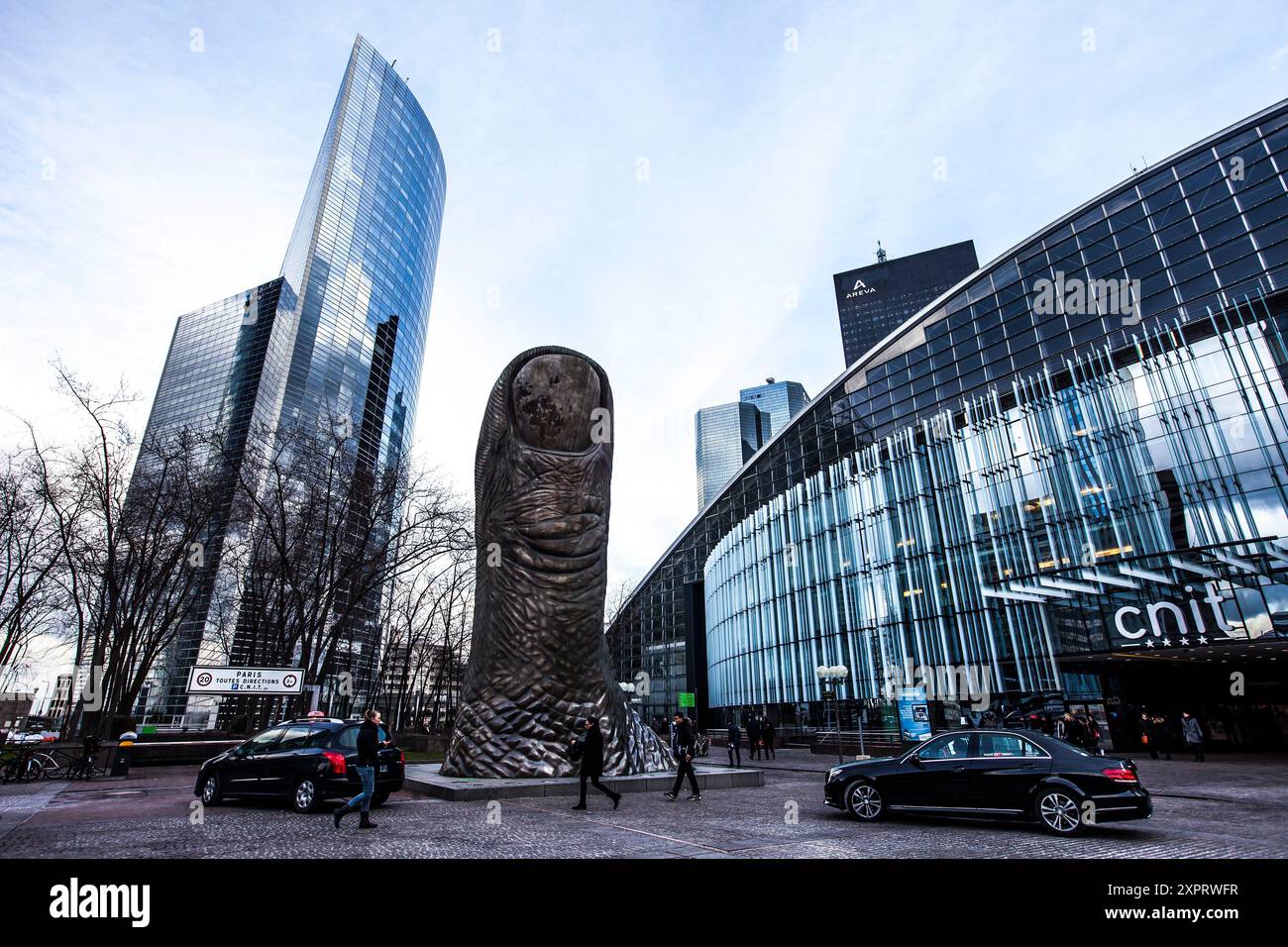 The finger Cesar´s sculpture in La Defense, Paris, France Stock Photo ...