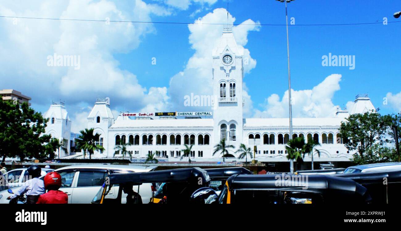The Chennai central building. Tamil Nadu. India Stock Photo - Alamy