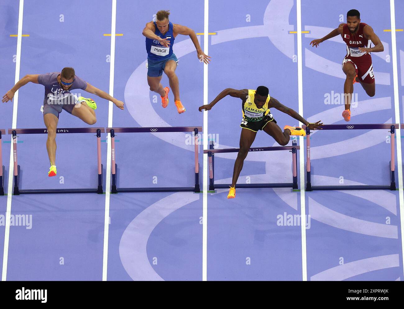Paris, France. 7th Aug, 2024. Malik James-King (2nd R) of Jamaica ...