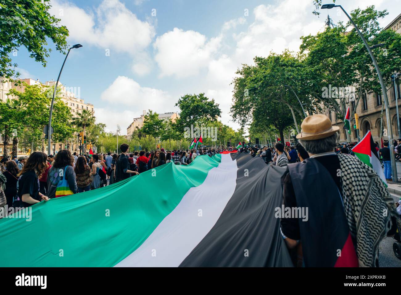 barcelona, spain - 7 May 2024: Attending a peaceful demonstration ...