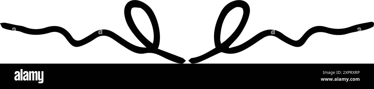 Hand drawn curly divider icon vector illustration design element of ...